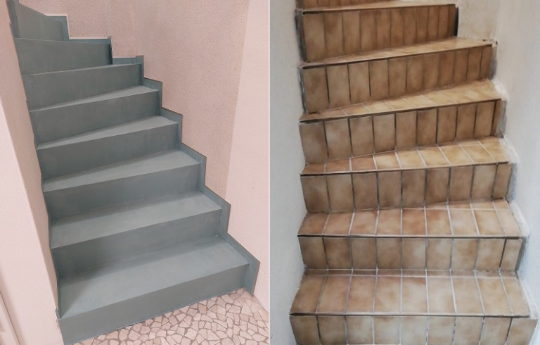 Sanierung einer Kellertreppe in fugenlos - Malermeister Heinrich Engermann
